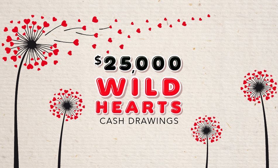 $25,000 Wild Hearts Cash Drawings
